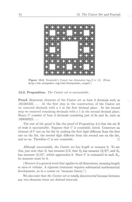 Solved 2. Construct a version of the Cantor set by removing | Chegg.com