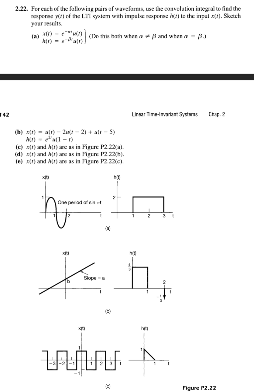 Solved 2.22. ﻿For each of the following pairs of waveforms, | Chegg.com