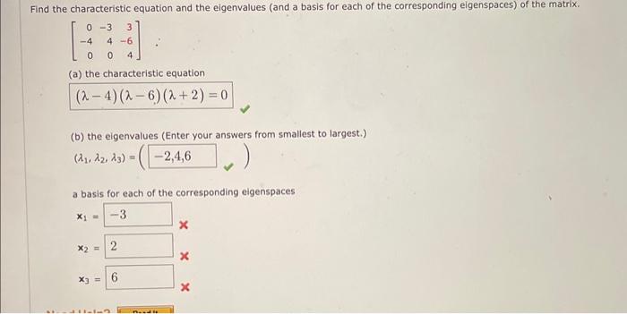 Solved ind the characteristic equation and the eigenvalues | Chegg.com