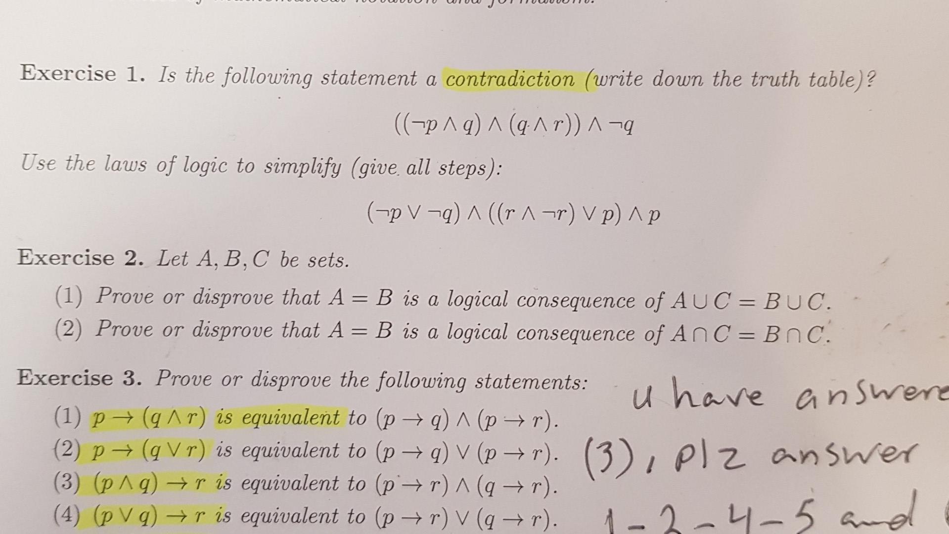 Solved Exercise 1. Is the following statement a | Chegg.com
