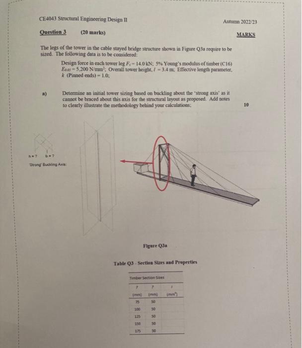 Solved CE4043 Structural Engineering Design II Question 3 | Chegg.com