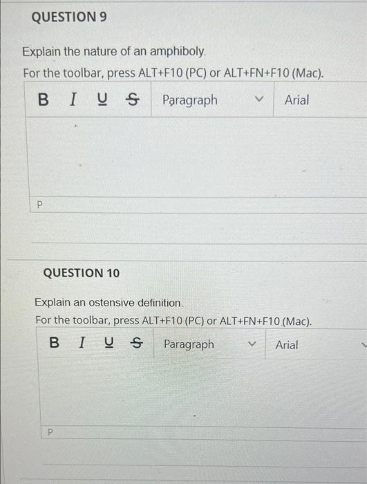 QUESTION 9 Explain the nature of an amphiboly. For | Chegg.com