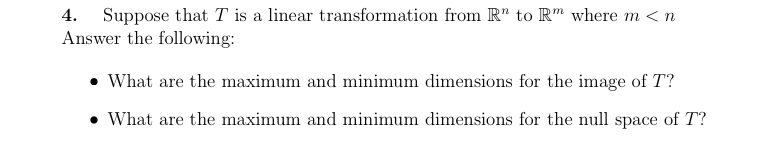 Solved Suppose that T ﻿is a linear transformation from Rn | Chegg.com