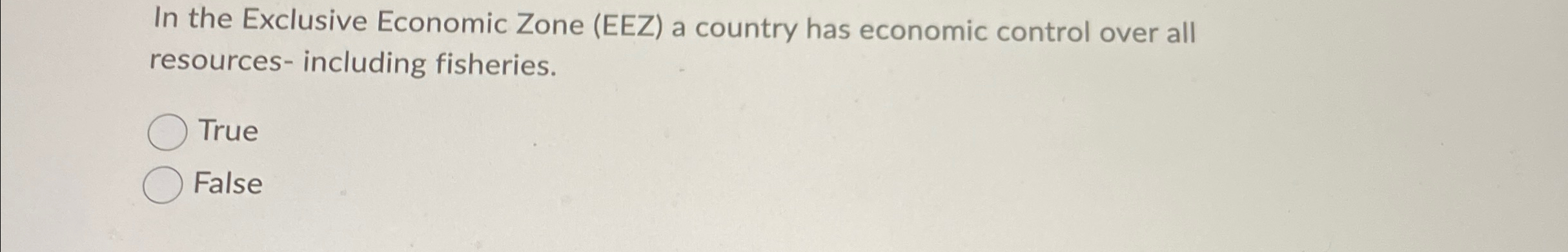 Solved In the Exclusive Economic Zone (EEZ) ﻿a country has | Chegg.com