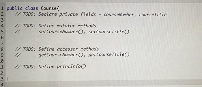Solved Given main0, define a Course base class with methods | Chegg.com