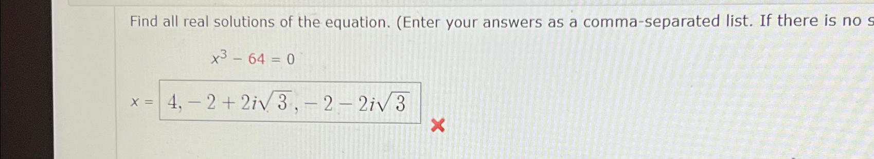Find all real solutions of the equation. (Enter your | Chegg.com