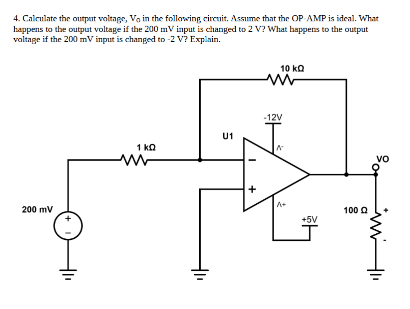 Solved 4. ﻿Calculate the output voltage, | Chegg.com