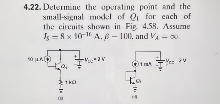 Solved 4.22. Determine the operating point and the | Chegg.com