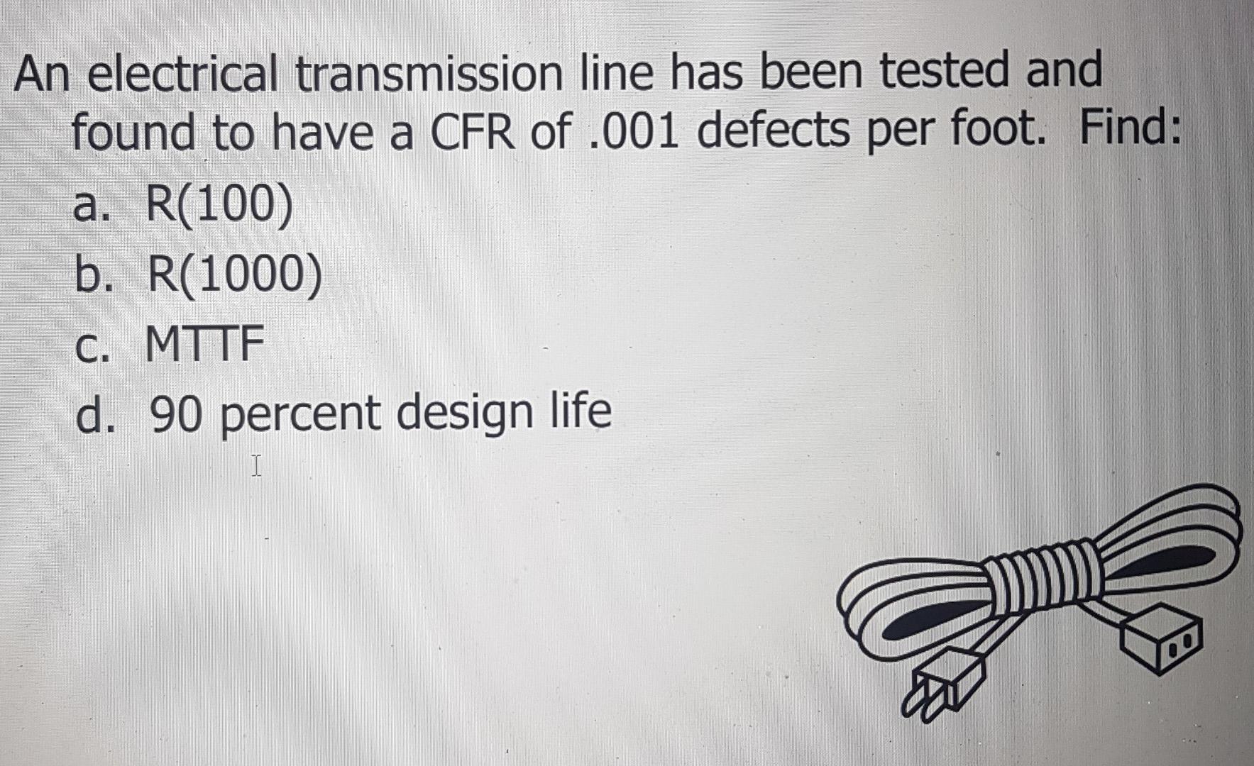 Solved An electrical transmission line has been tested and | Chegg.com