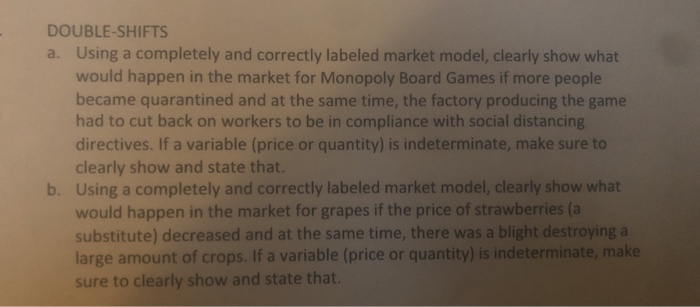 Solved DOUBLE-SHIFTS a. Using a completely and correctly | Chegg.com