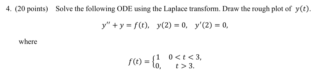 Solved (20 ﻿points) ﻿Solve the following ODE using the | Chegg.com