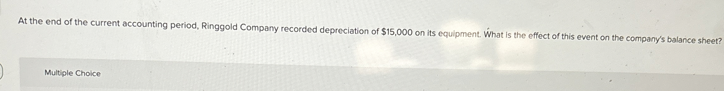 Solved At the end of the current accounting period, Ringgold | Chegg.com