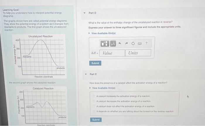 Solved Actlvation energy The activation energy of a reaction | Chegg.com