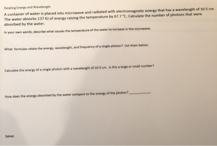 Equation Relating Energy Of A Photon And Wavelength - Tessshebaylo