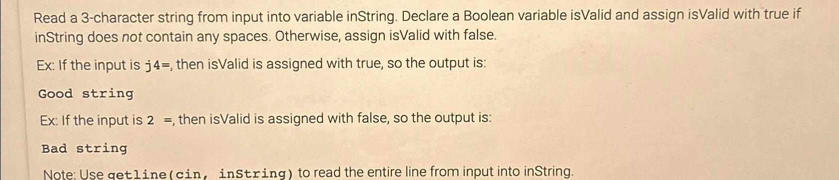 Solved Read A 3 Character String From Input Into Variable 3414