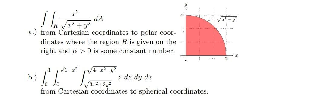 Solved Convert the given iterated integrals (SET-UP ONLY) | Chegg.com