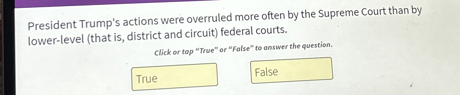 Solved President Trump's actions were overruled more often | Chegg.com