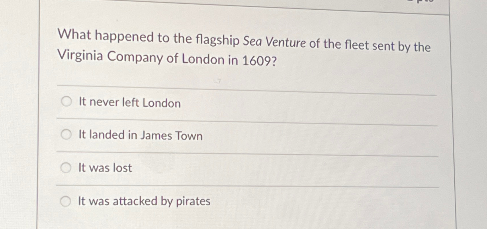 Solved What happened to the flagship Sea Venture of the | Chegg.com