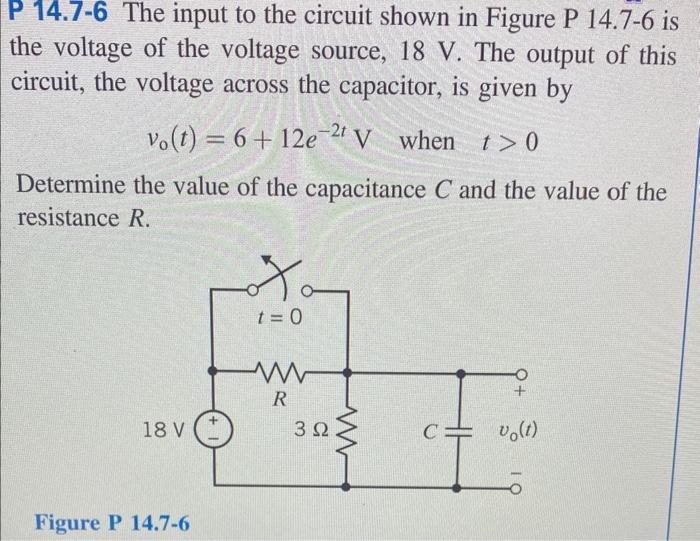 Solved P 14.7-6 The input to the circuit shown in Figure P | Chegg.com