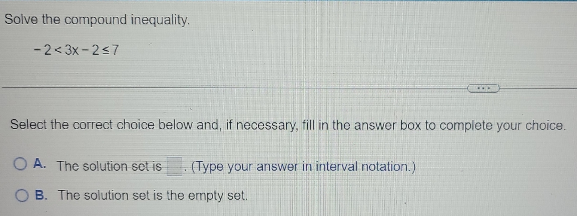 Solved Solve the compound inequality.-2