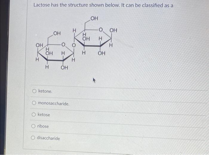 Solved Lactose has the structure shown below. It can be | Chegg.com