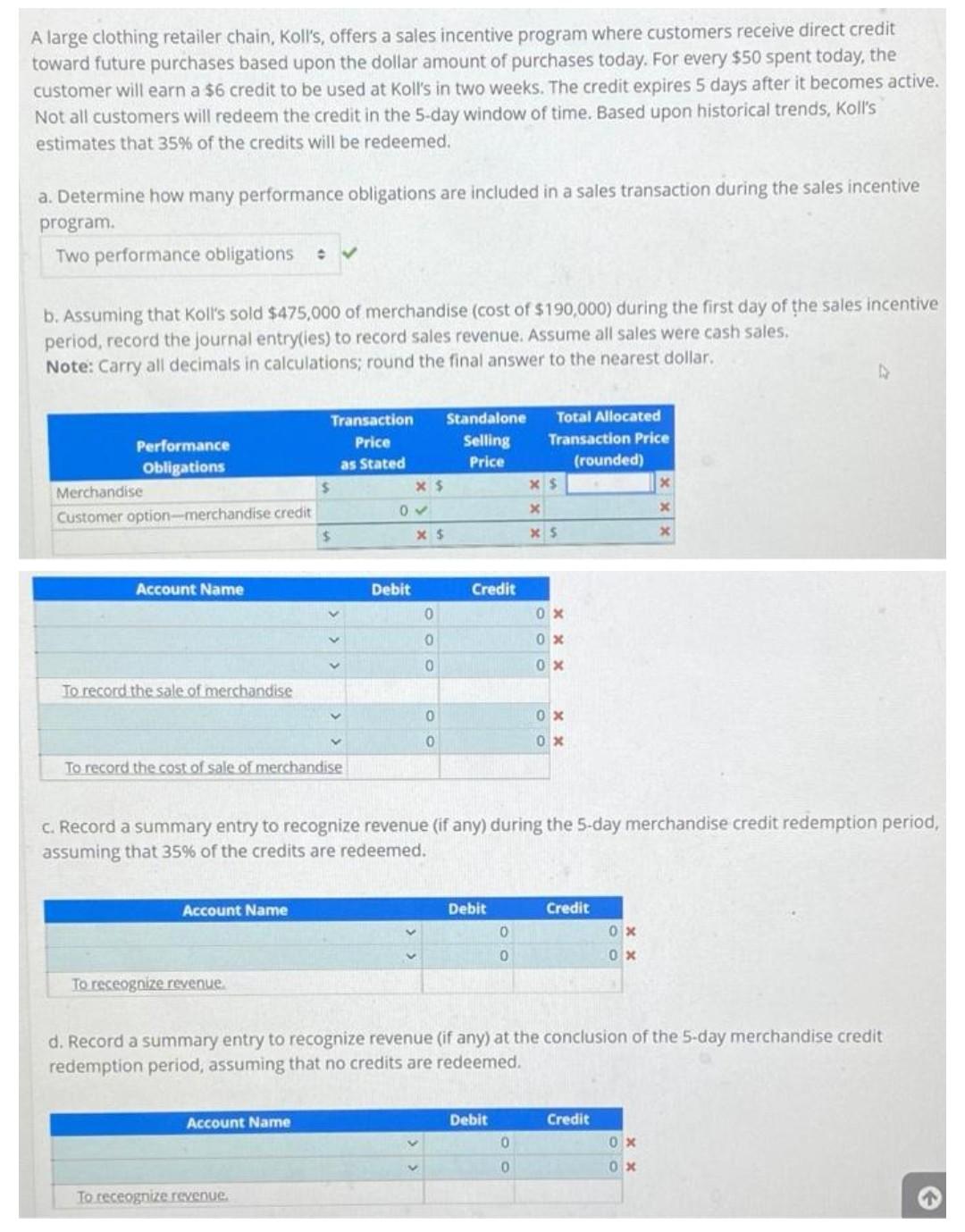 Solved c. Record a summary entry to recognize revenue (if | Chegg.com