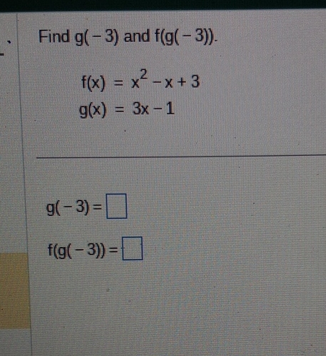 Solved Find g(-3) ﻿and | Chegg.com