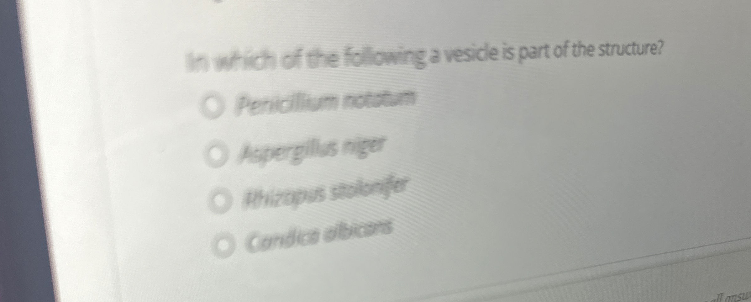 Solved In which of the following a veside is part of the | Chegg.com