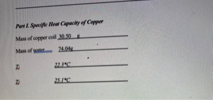Solved 1. (6 points) Calculate the specific heat capacity of | Chegg.com