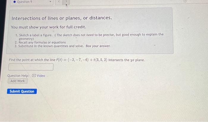 Solved Intersections of lines or planes, or distances. You | Chegg.com