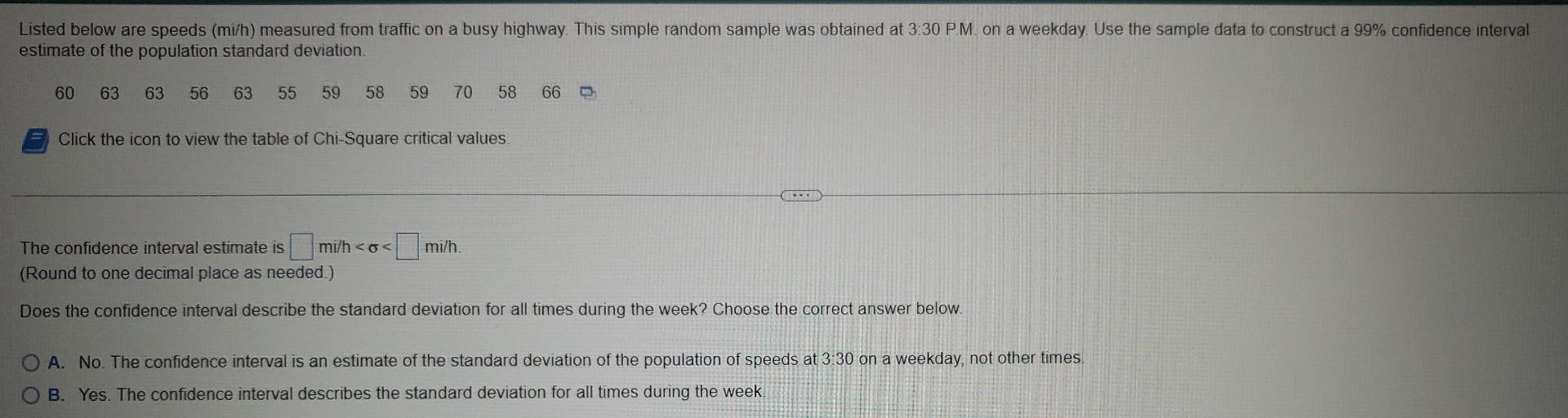 Solved Estimate Of The Population Standard Deviation Click