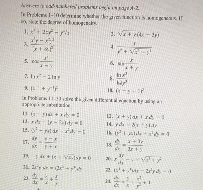 Solved Answers to odd-numbered problems begin on page A-2. | Chegg.com