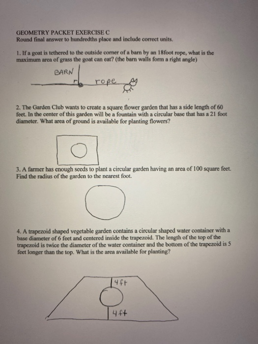 Solved Geometry Packet Exercise A B Use this picture for | Chegg.com