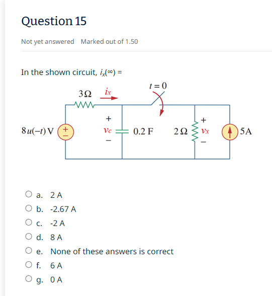 Solved in electrical circuit:Question 15Not yet answered | Chegg.com