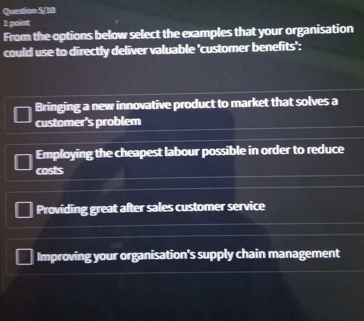 Solved Question 510IpaintFrom the options below select the | Chegg.com
