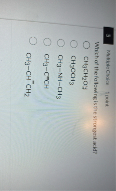 Solved 5Multiple Choice1 ﻿pointWhich of the following is the | Chegg.com