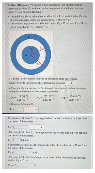 Solved Problem 1 [20 points] The figure shows concentric one | Chegg.com