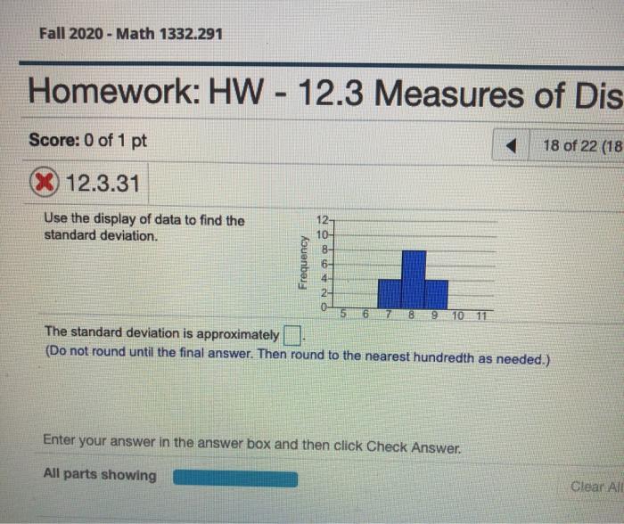 Solved Fall 2020 - Math 1332.291 Homework: HW - 12.3 | Chegg.com