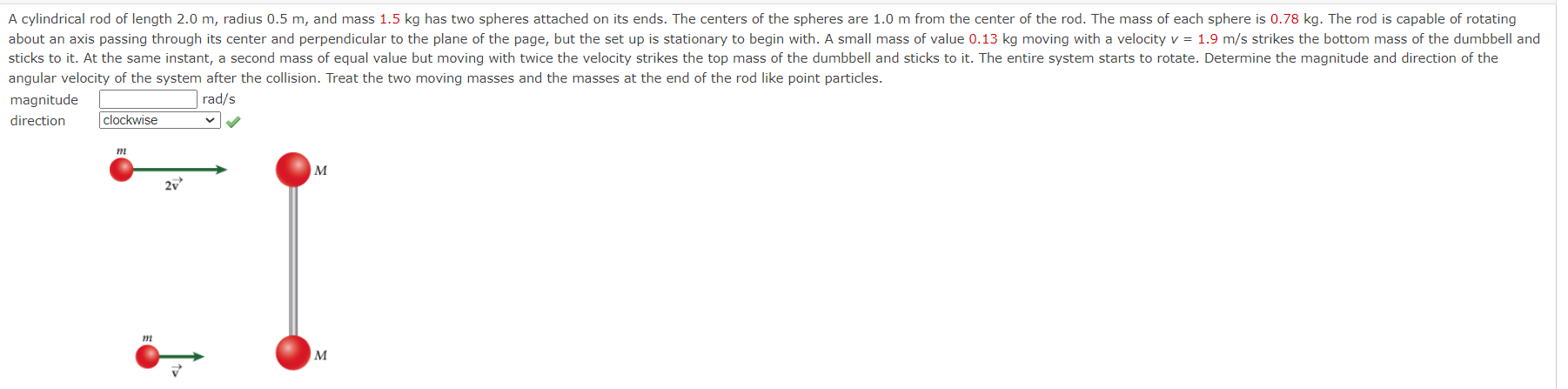 Solved angular velocity of the system after the collision. | Chegg.com