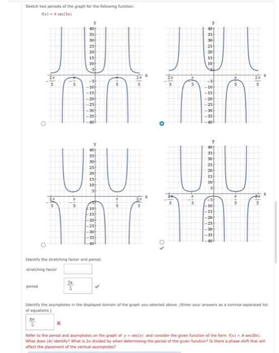 Solved Sketch two periods of the graph for the following | Chegg.com