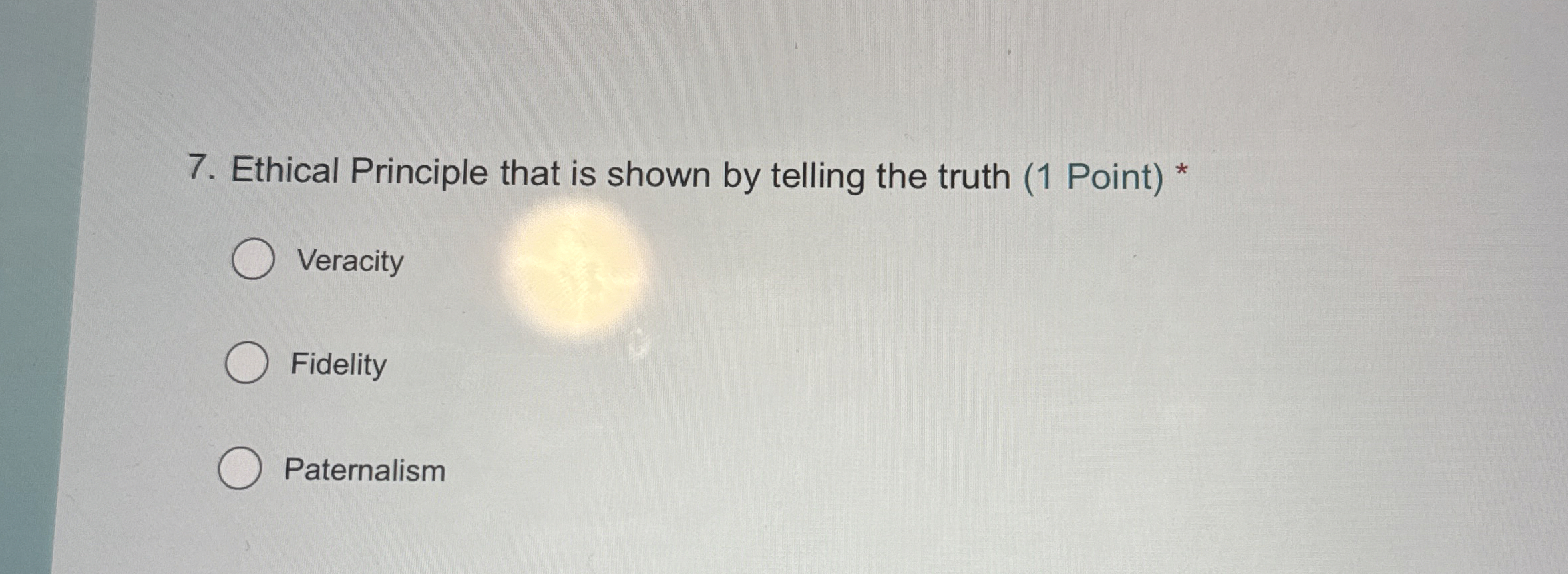 Solved Ethical Principle that is shown by telling the truth | Chegg.com