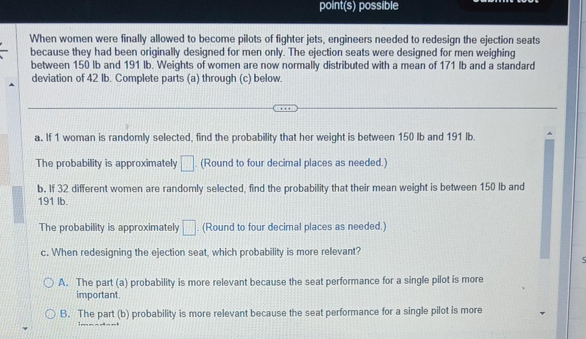 Solved When women were finally allowed to become pilots of | Chegg.com
