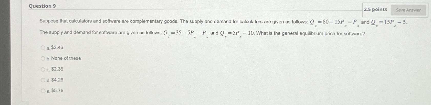 Solved Question 92.5 ﻿pointsSave AnswerSuppose that | Chegg.com