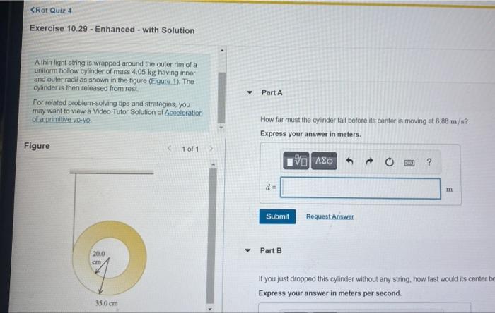 Solved A thin light string is wrapped around the outer rim | Chegg.com