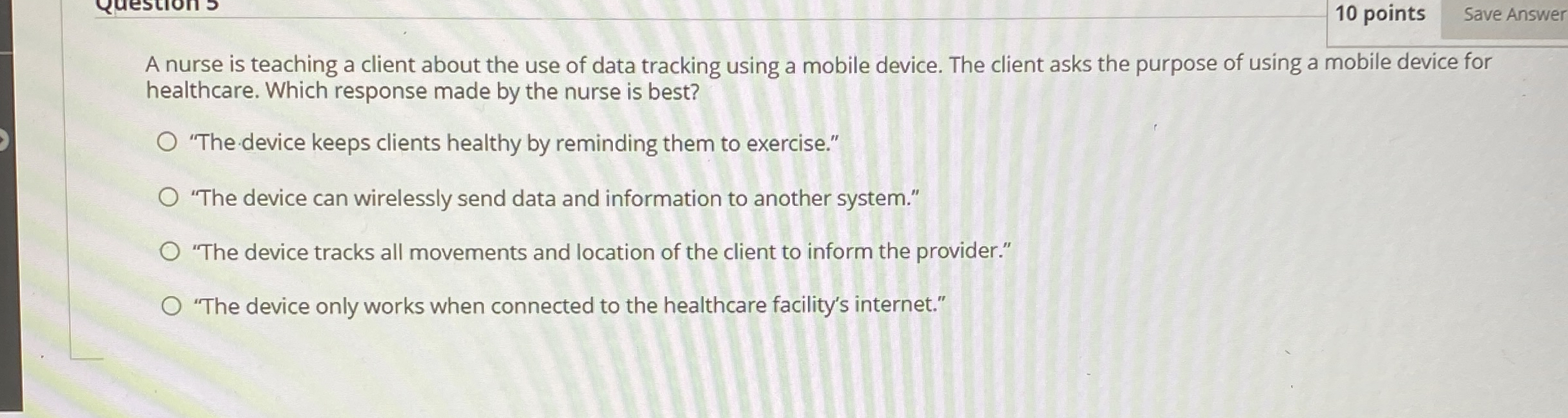 Solved 10 ﻿pointsA nurse is teaching a client about the use | Chegg.com