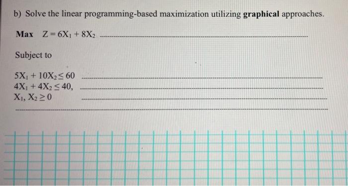 Solved b) Solve the linear programming-based maximization | Chegg.com