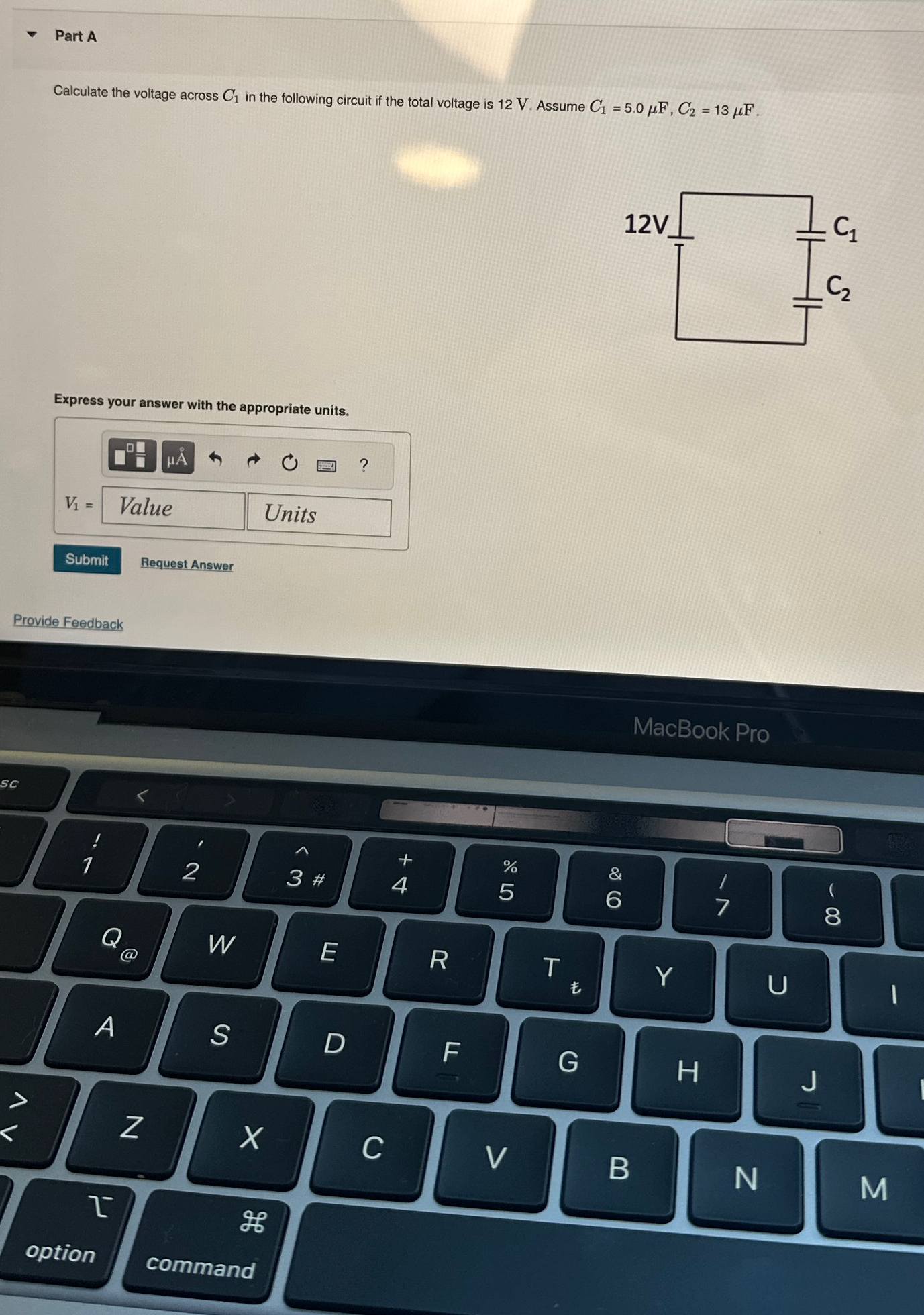 Solved Part ACalculate the voltage across C1 ﻿in the | Chegg.com