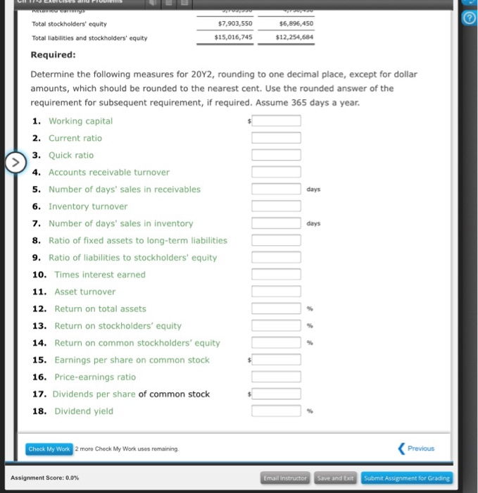 Solved Ch 17-3 Exercises and Problems Measures of liquidity, | Chegg.com