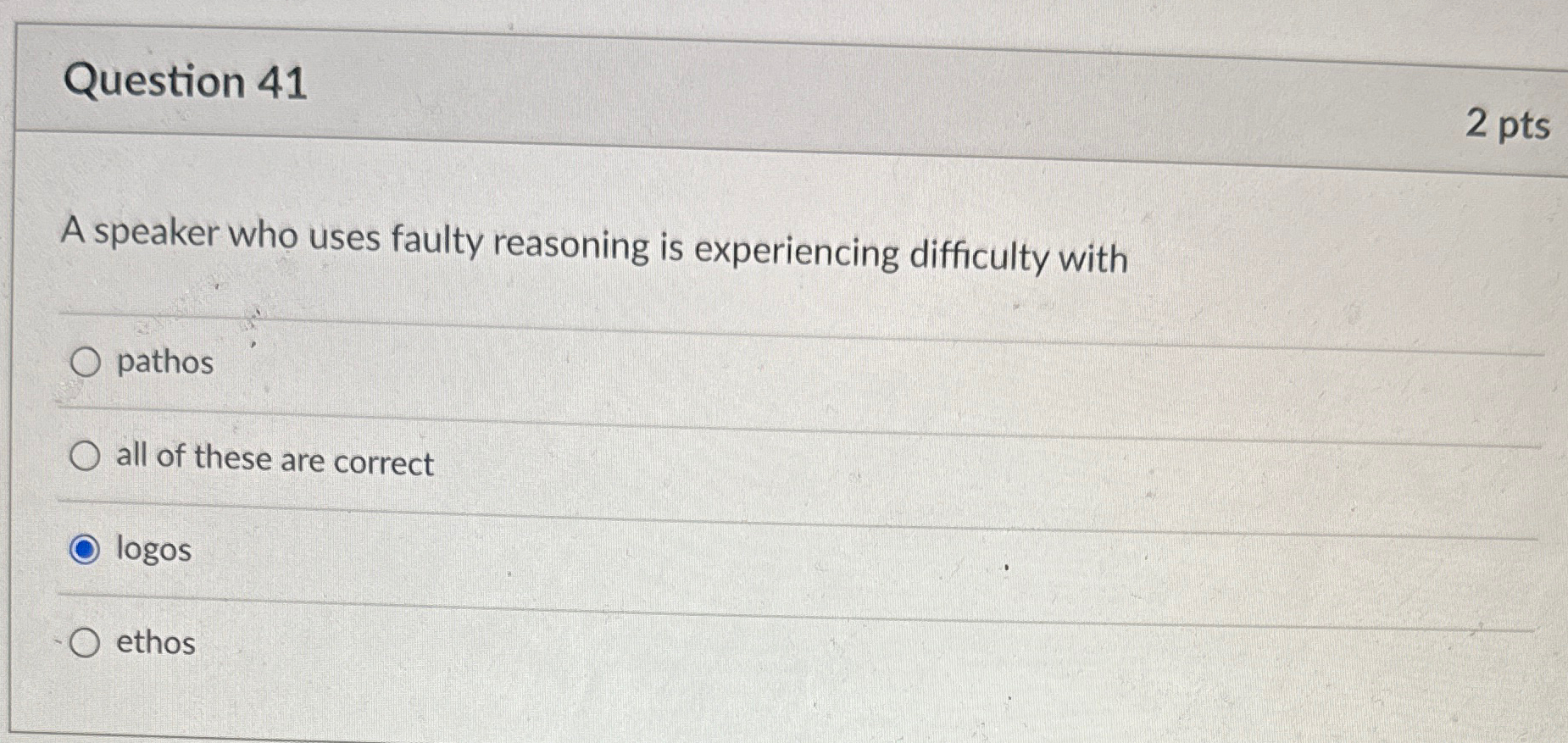 Solved Question 41A speaker who uses faulty reasoning is | Chegg.com
