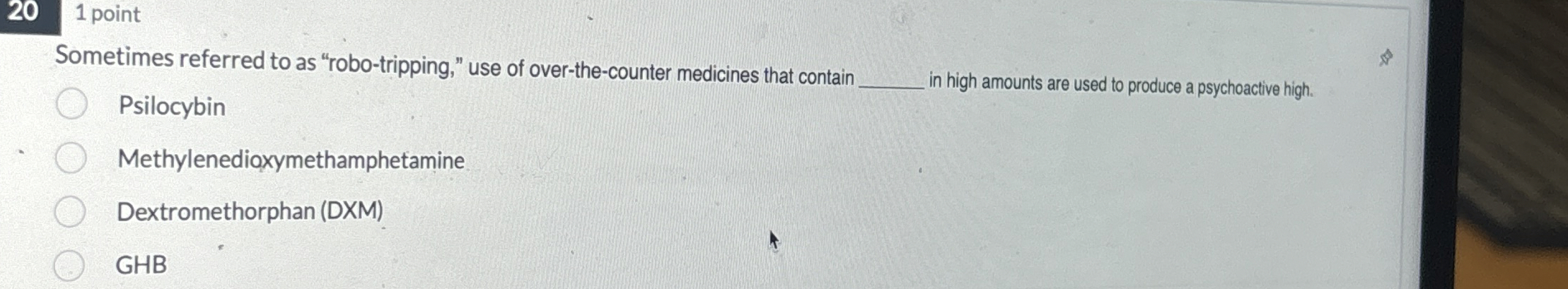 Solved 201 ﻿pointSometimes referred to as "robo-tripping," | Chegg.com